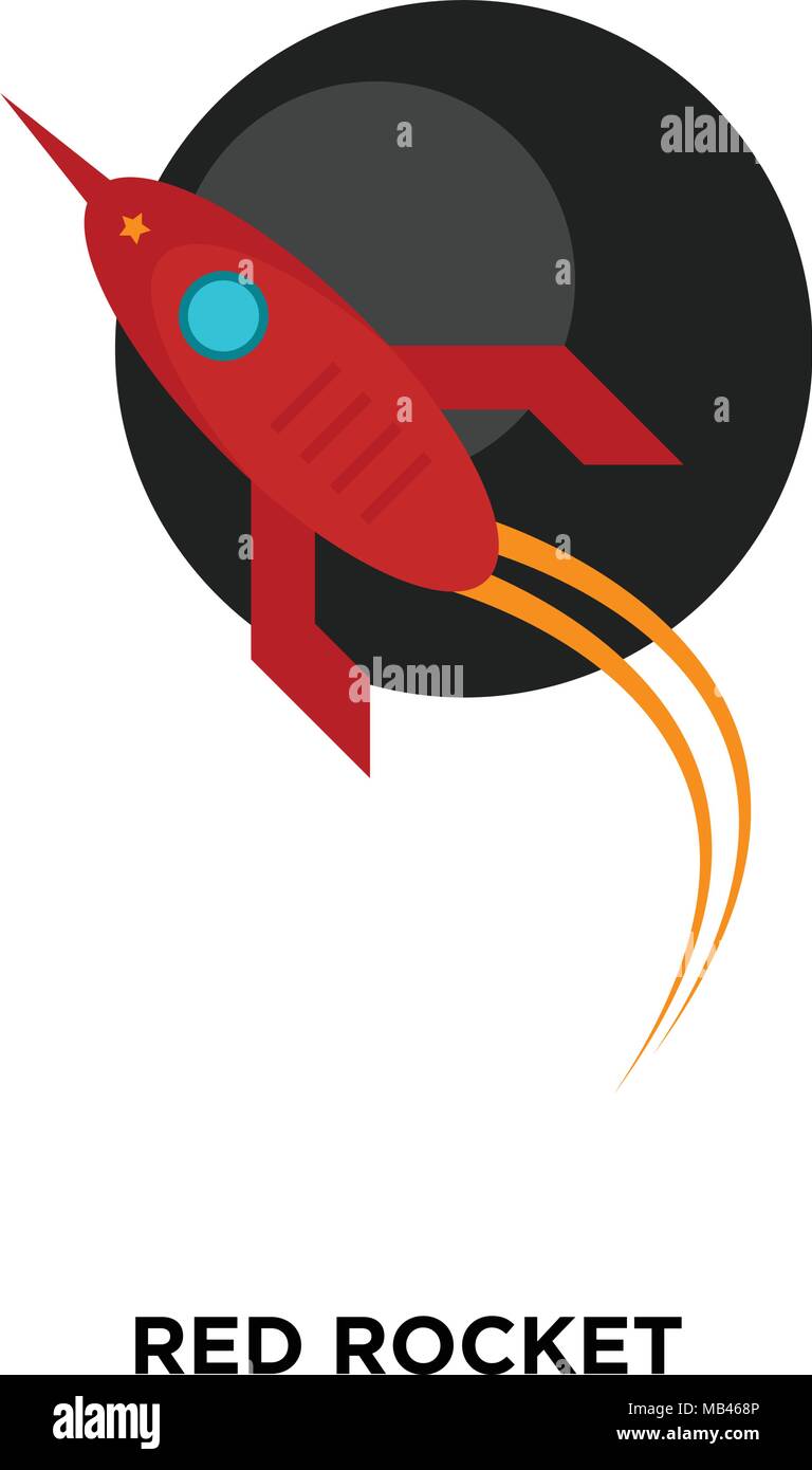red rocket icon isolated on white background for your web, mobile and ...
