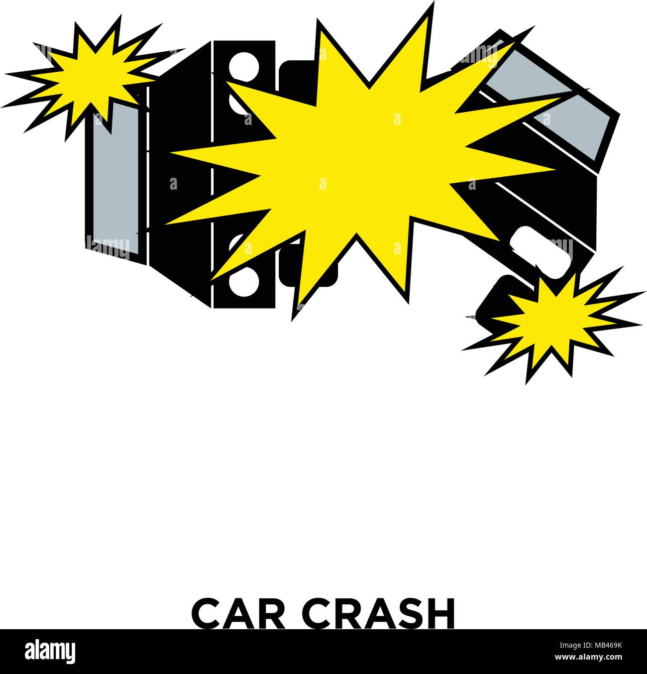car crash icon isolated on white background for your web, mobile and ...