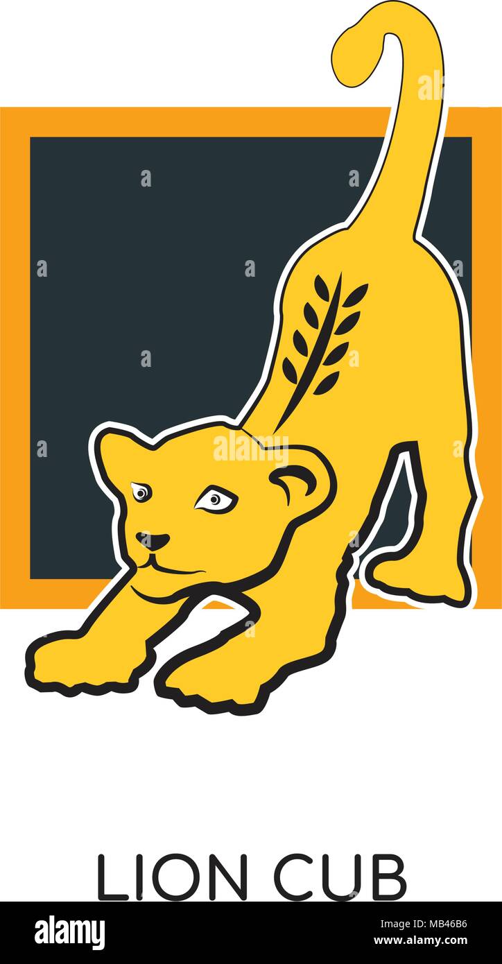 lion cub logo isolated on white background for your web, mobile and app ...