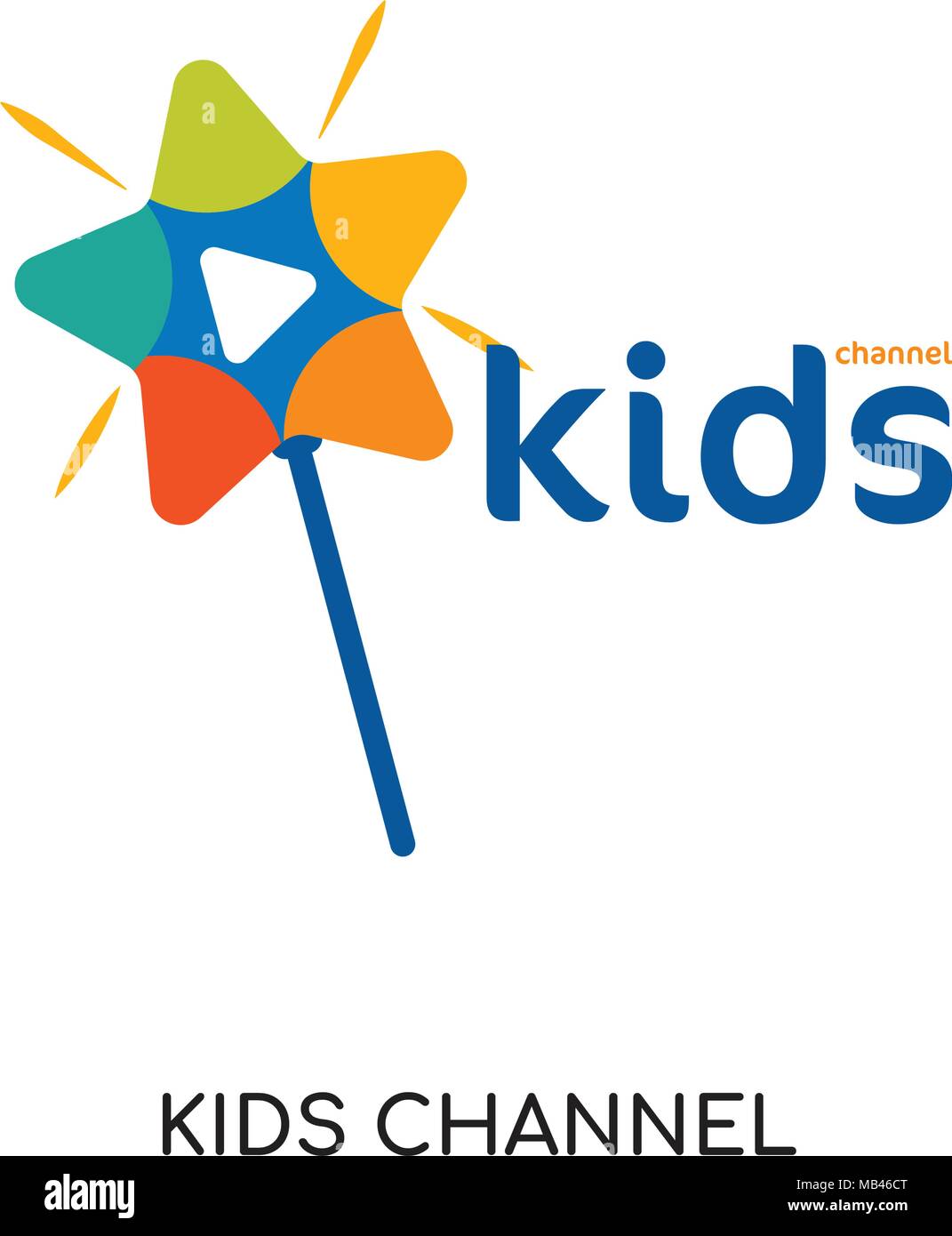 kids channel logo isolated on white background for your web, mobile and ...