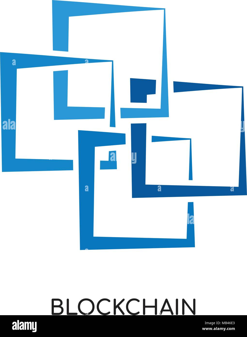 blockchain logo image isolated on white background for your web, mobile ...