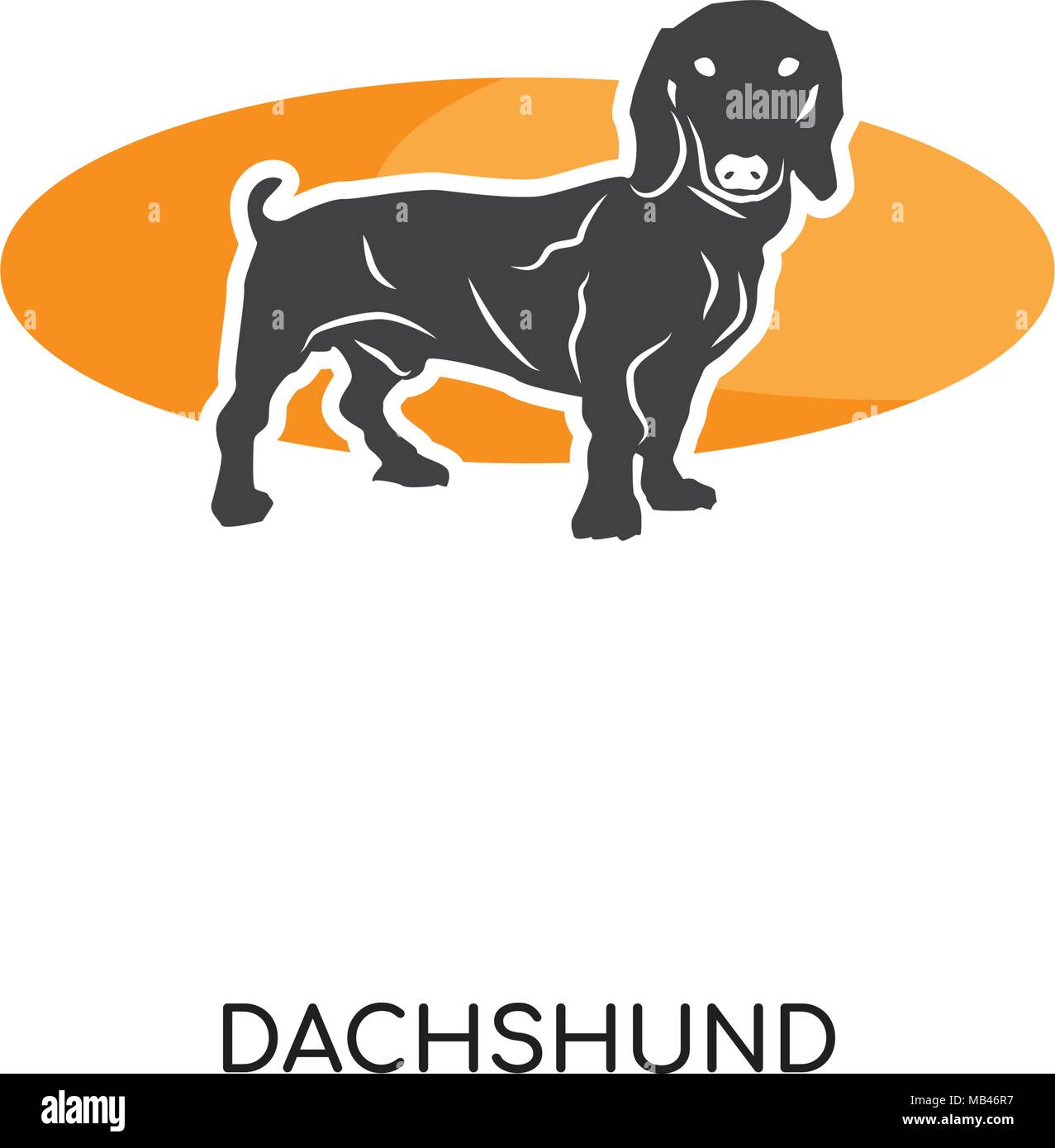 dachshund logo isolated on white background for your web, mobile and ...