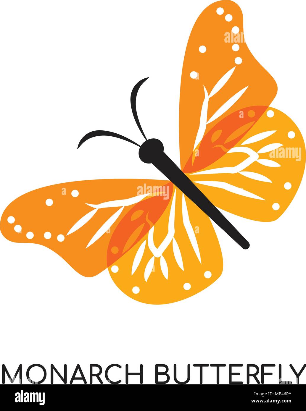 monarch butterfly logo isolated on white background for your web ...