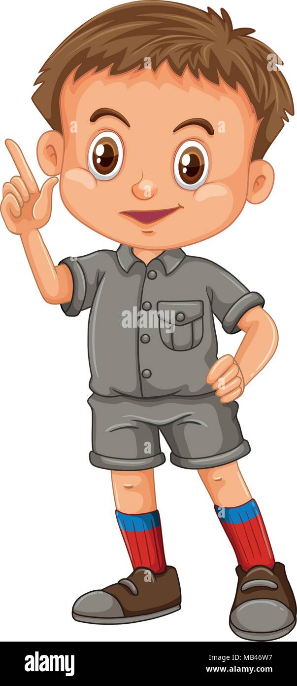 Happy boy pointing finger illustration Stock Vector Image & Art - Alamy
