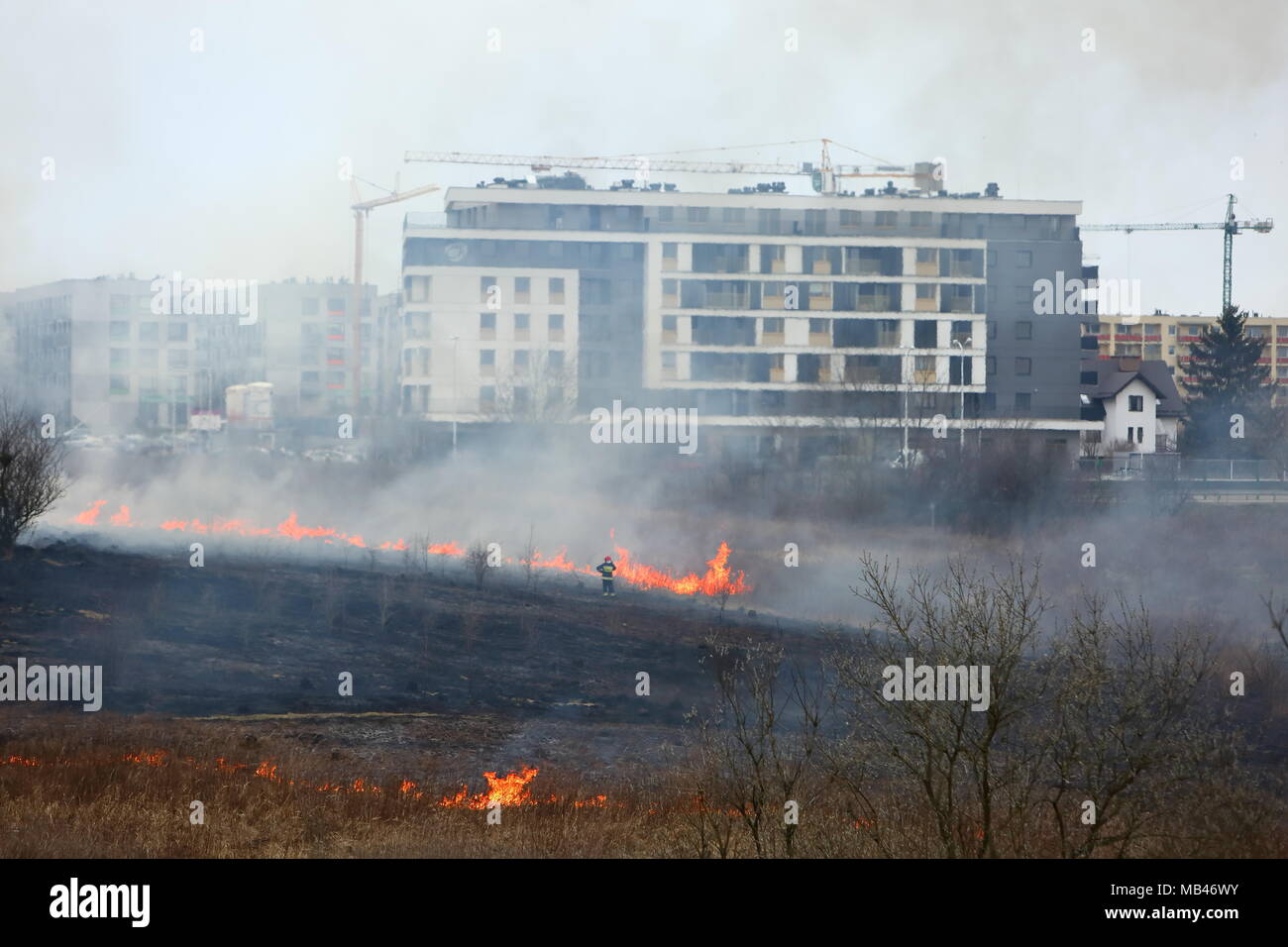 Smoke From Large Fire In Distance High Resolution Stock Photography and ...