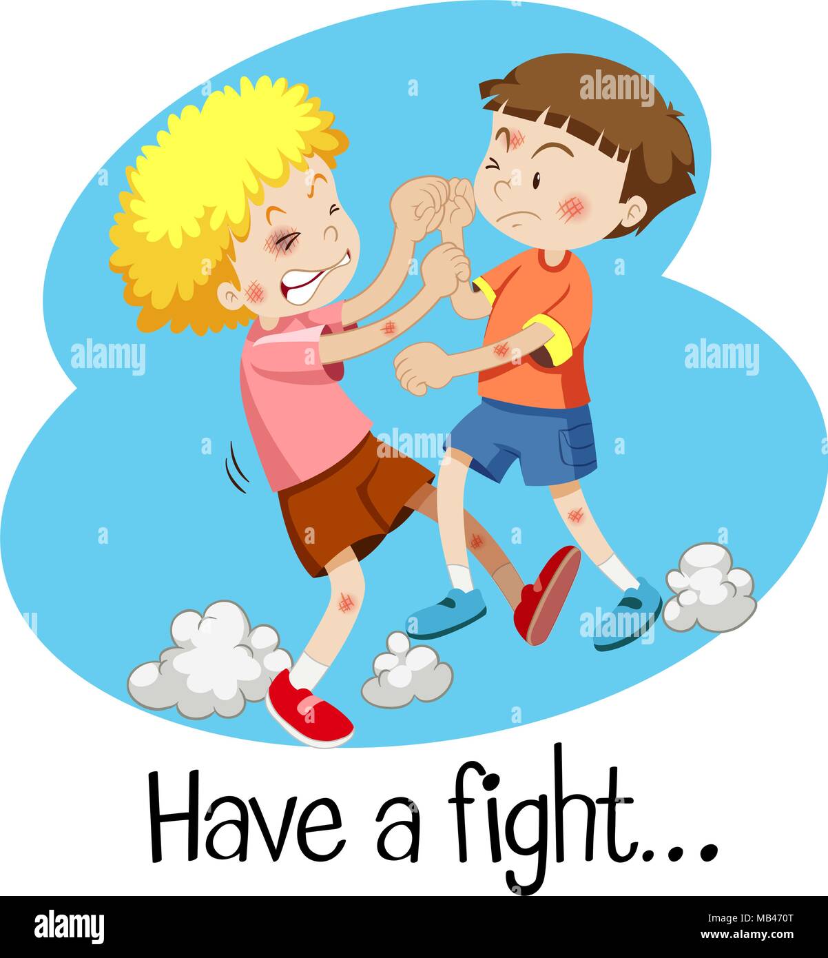 Two Kids Fighting Clipart