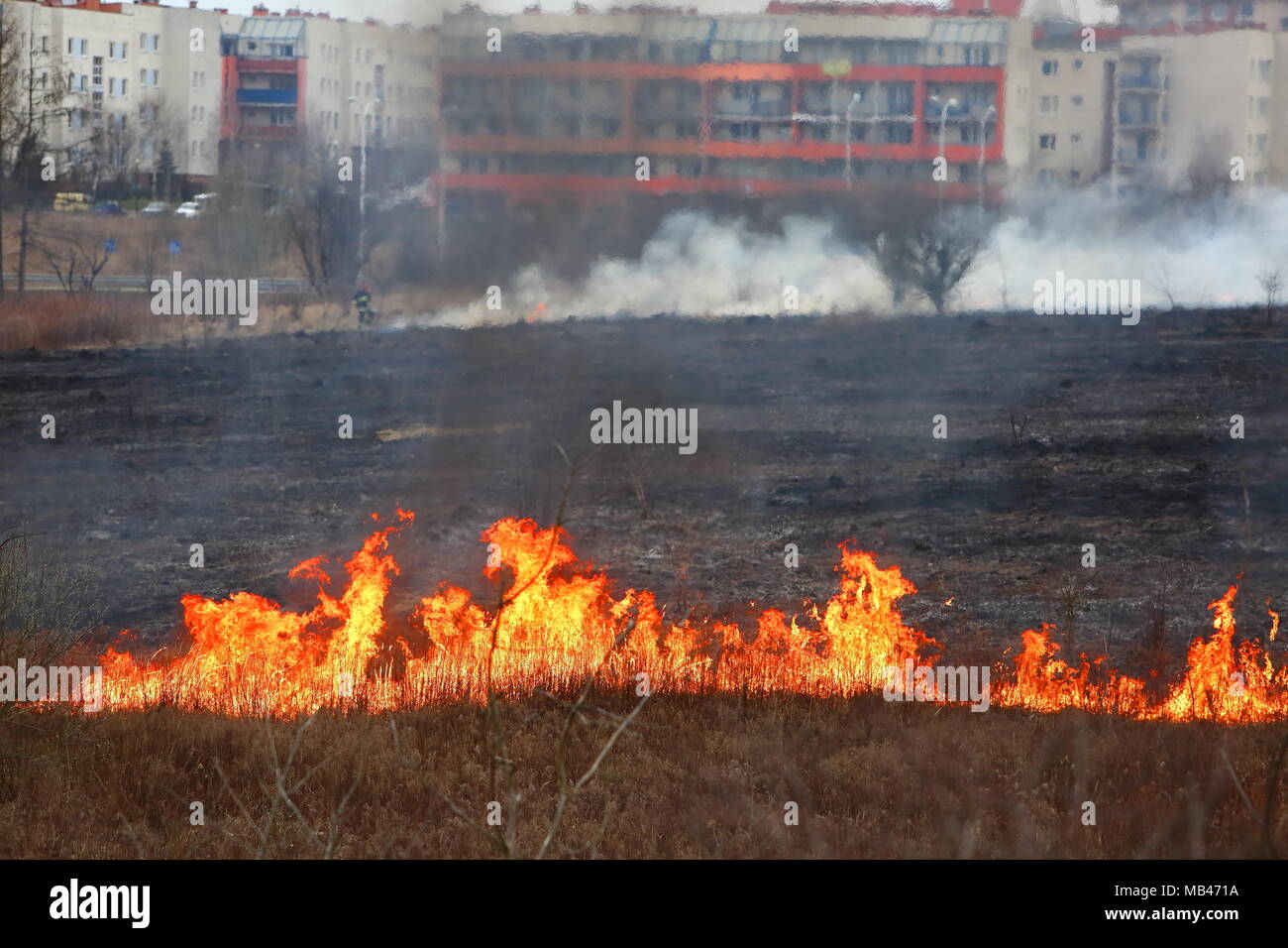 Smoke from large fire in distance hi-res stock photography and images ...