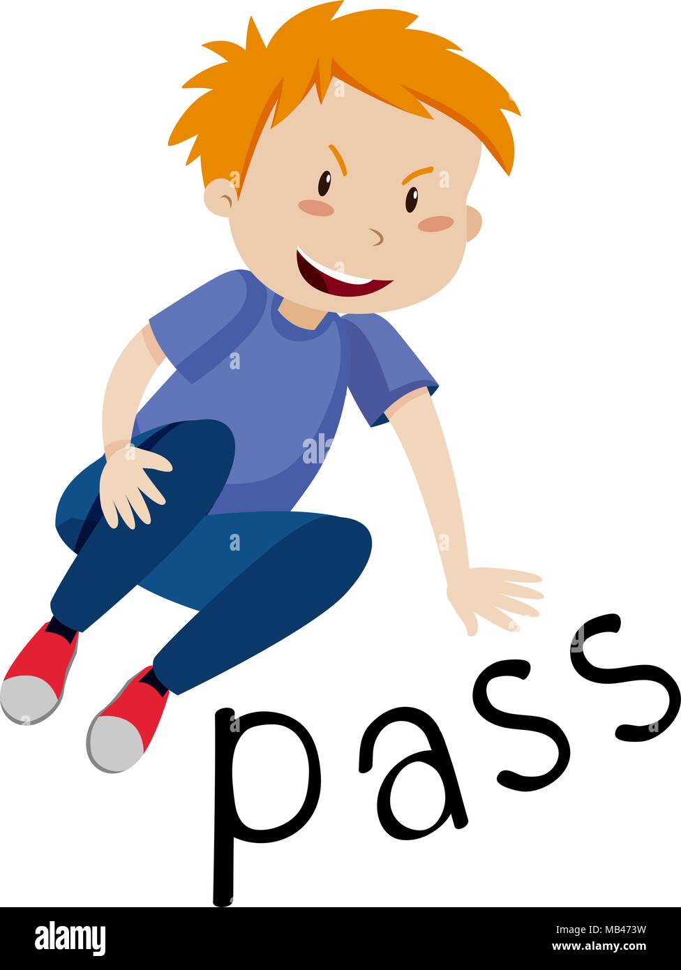 A Boy doing a pass move illustration Stock Vector Image & Art - Alamy
