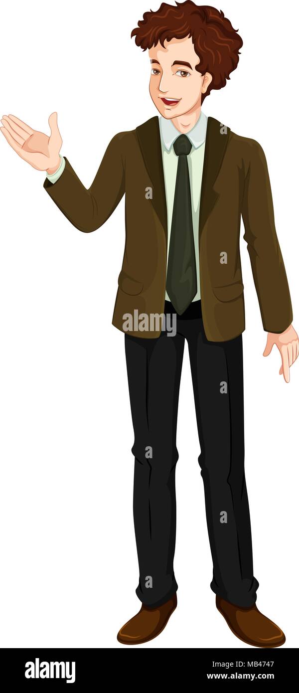 A Smart Business Man on White Background illustration Stock Vector ...