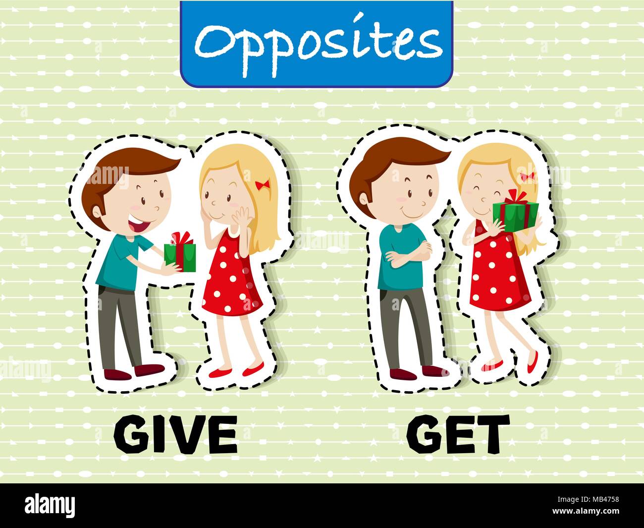 Opposite words for give and get illustration Stock Vector Image & Art ...