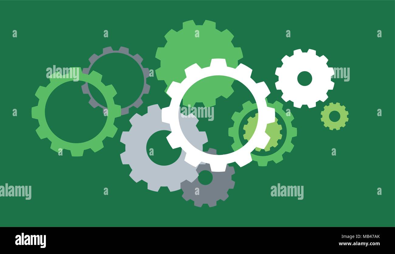 Background template with gears on green illustration Stock Vector Image ...