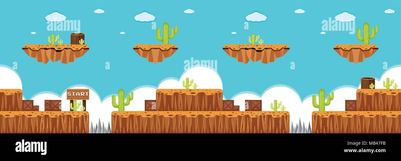 A Game Template Desert Scene illustration Stock Vector Image & Art - Alamy