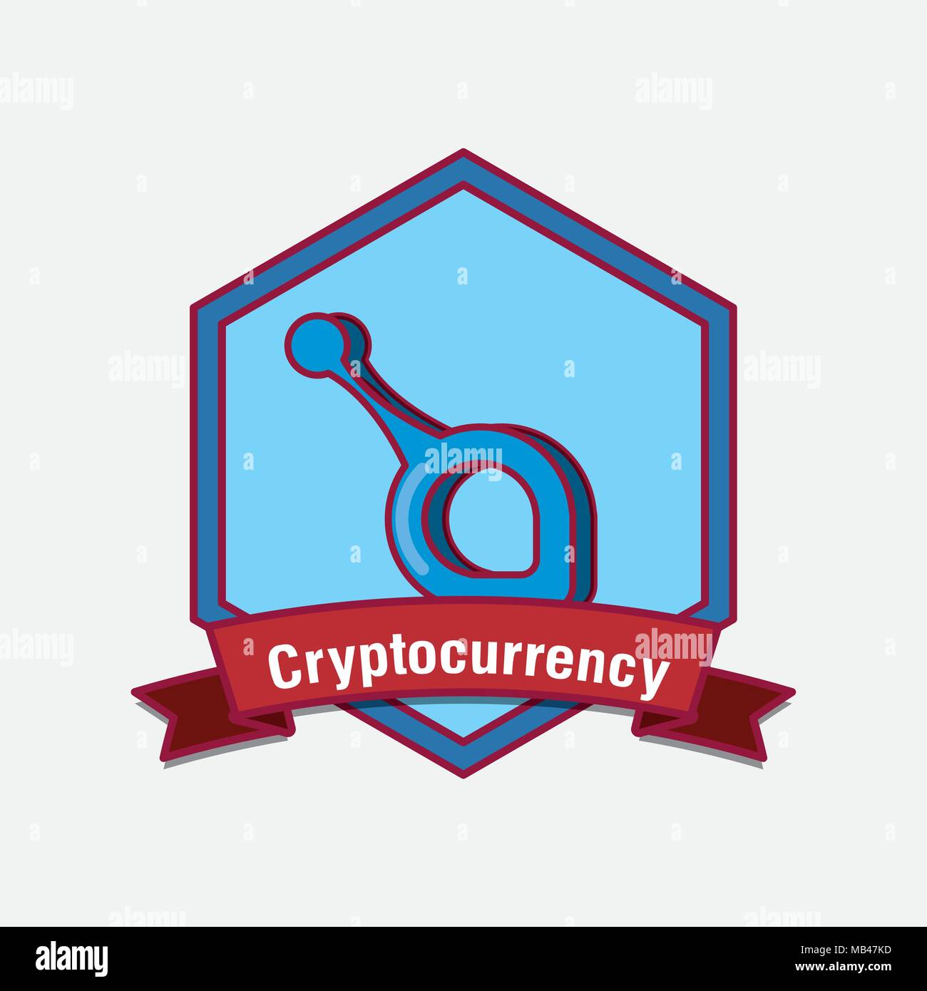 emblem of cryptocurrency with sia symbol over white background ...