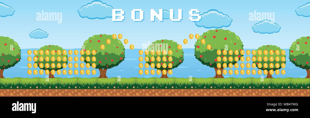 Bonus Game Template Garden Theme illustration Stock Vector Image & Art ...