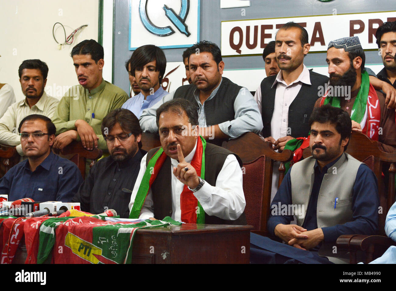 Quetta, Pakistan. 6th Apr, 2018. Leader Pakistan Tehrik Insaf Mr. Syed ...