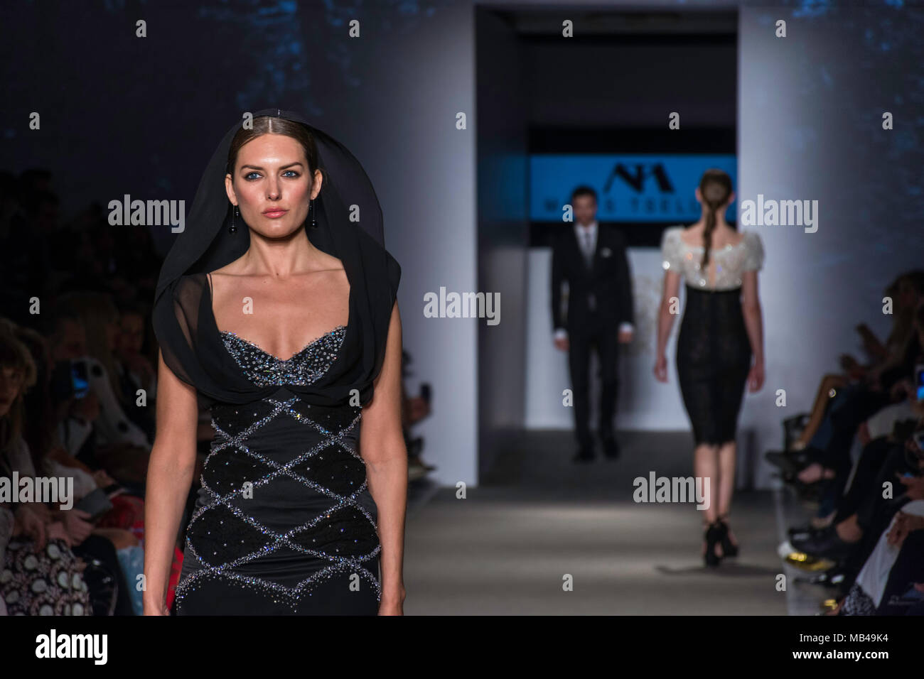 Models walk runway for Athens Fashion Week Stock Photo - Alamy