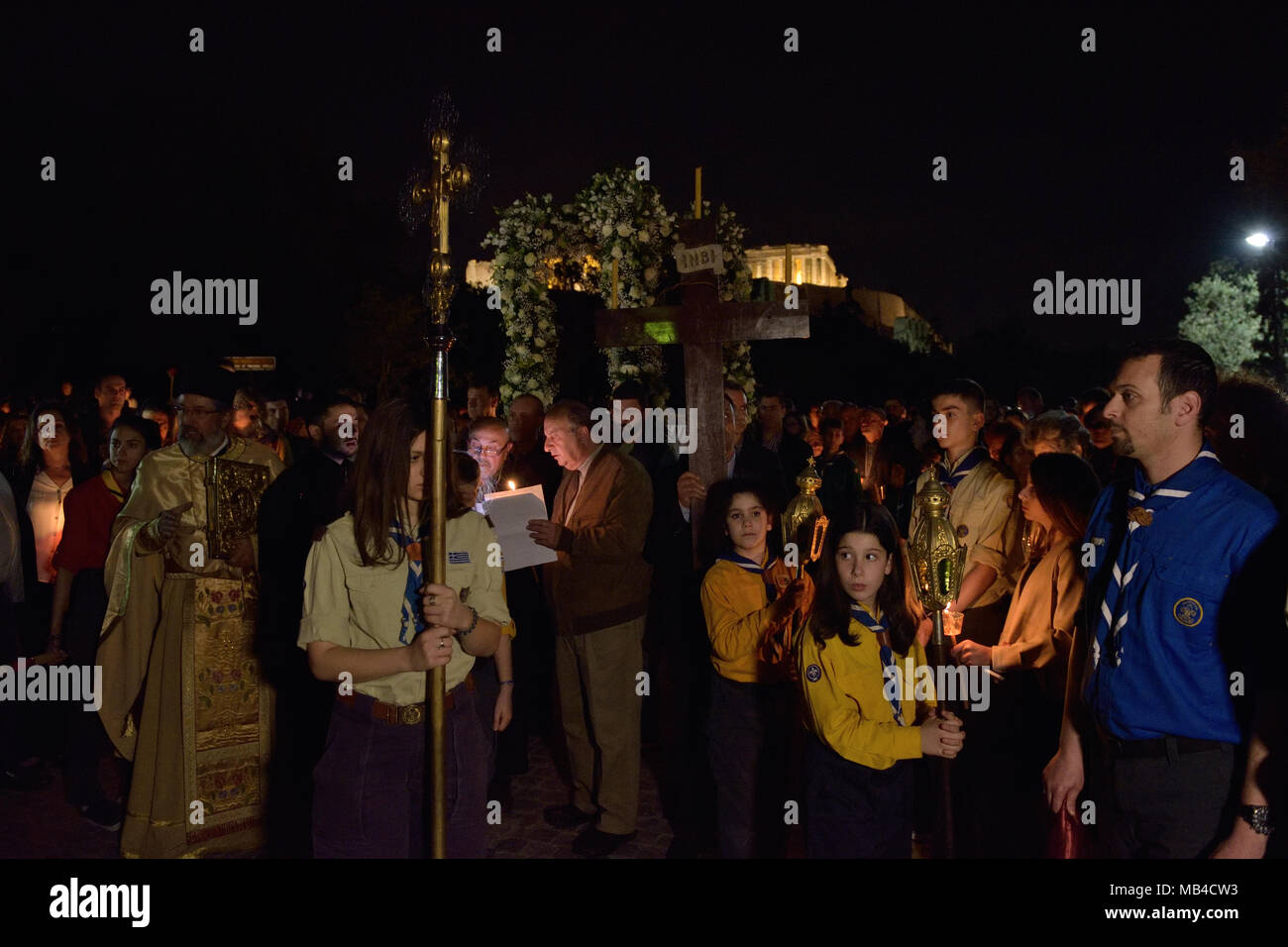 Athens, Greece, 6th April, 2018. A Greek Orthodox Epitaphios, a ...