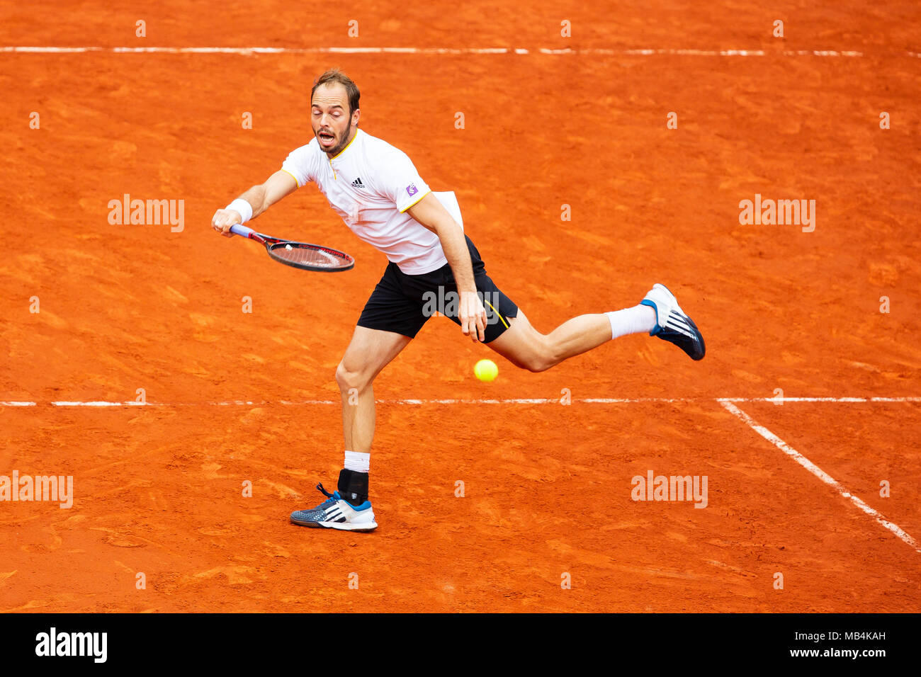 Valencia, Spain. 7th April, 2018. German tennis player Tim Puetz during ...