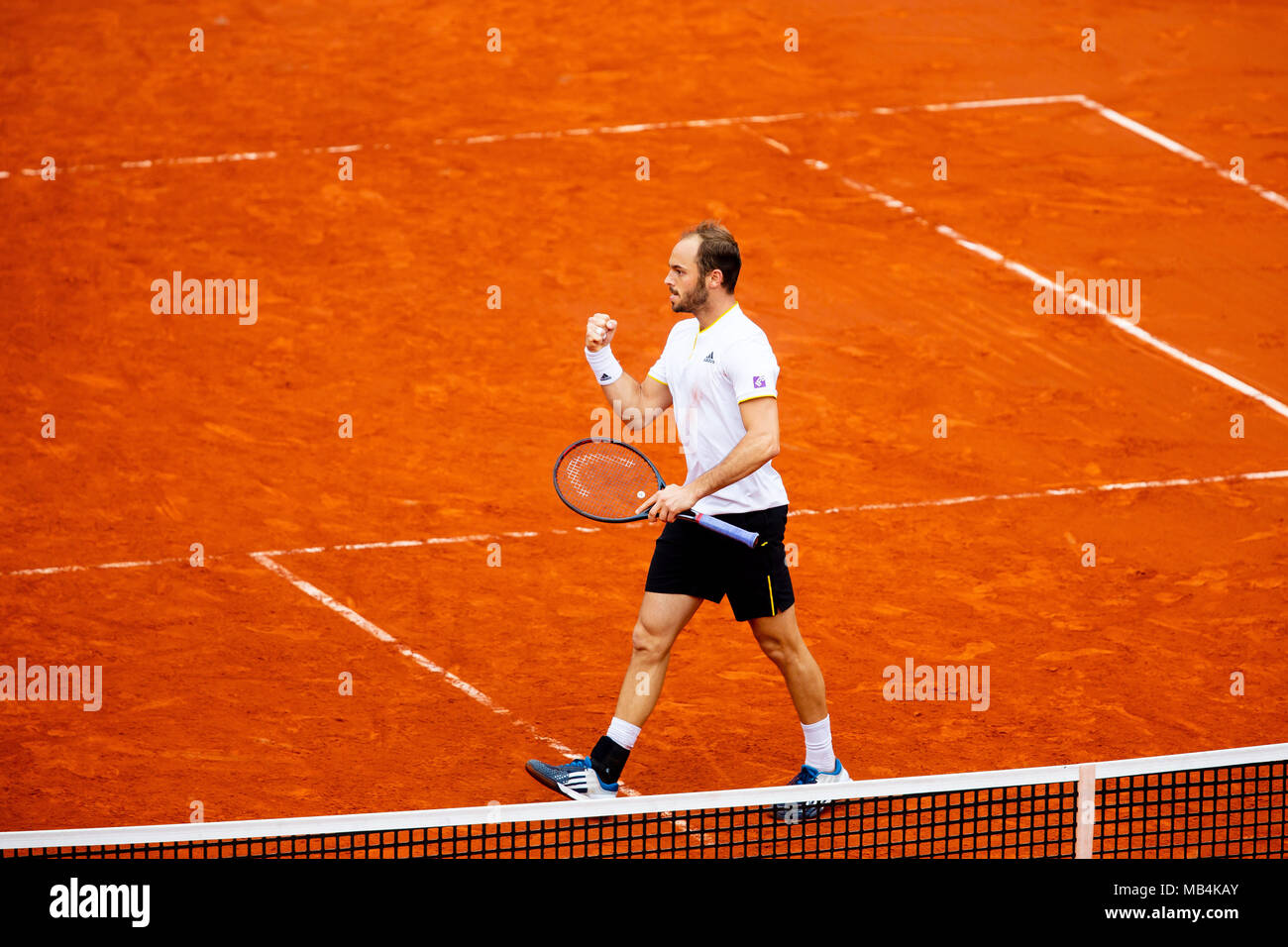 Valencia, Spain. 7th April, 2018. German tennis player Tim Puetz during ...
