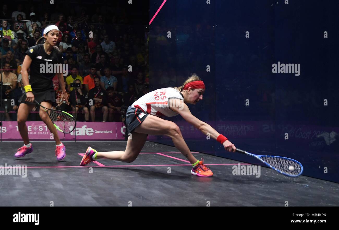 Alison Waters (ENG) and Nicol David (MAS) in the womens quarter final ...