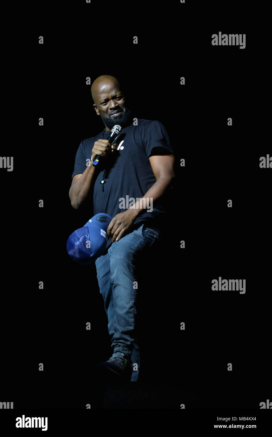 Miami, FL, USA. 06th Apr, 2018. Comedian Cory 'Zooman' Miller performs ...
