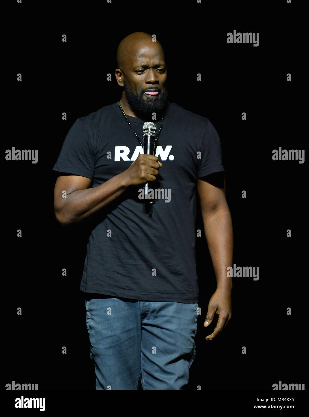 Miami, FL, USA. 06th Apr, 2018. Comedian Cory 'Zooman' Miller performs ...