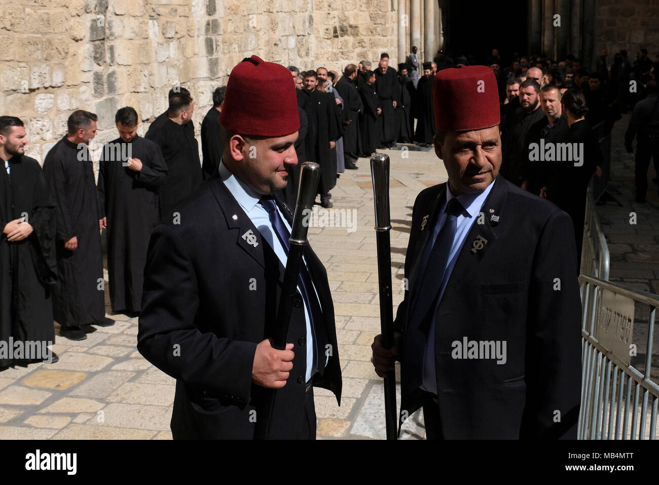 Muslim consular guard, also known as “Kawas” wearing red tarboosh hat s ...