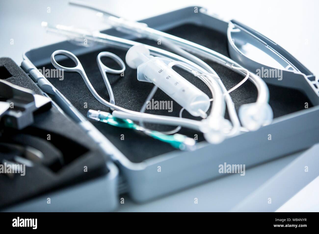 Tracheal intubation kit Stock Photo - Alamy