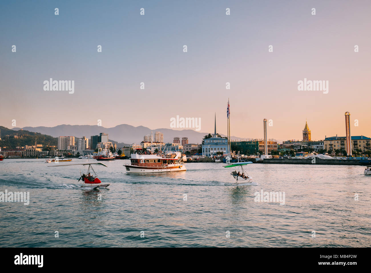 Batumi, Adjara, Georgia. Small Pleasure Tourist Boat For Cruise And ...