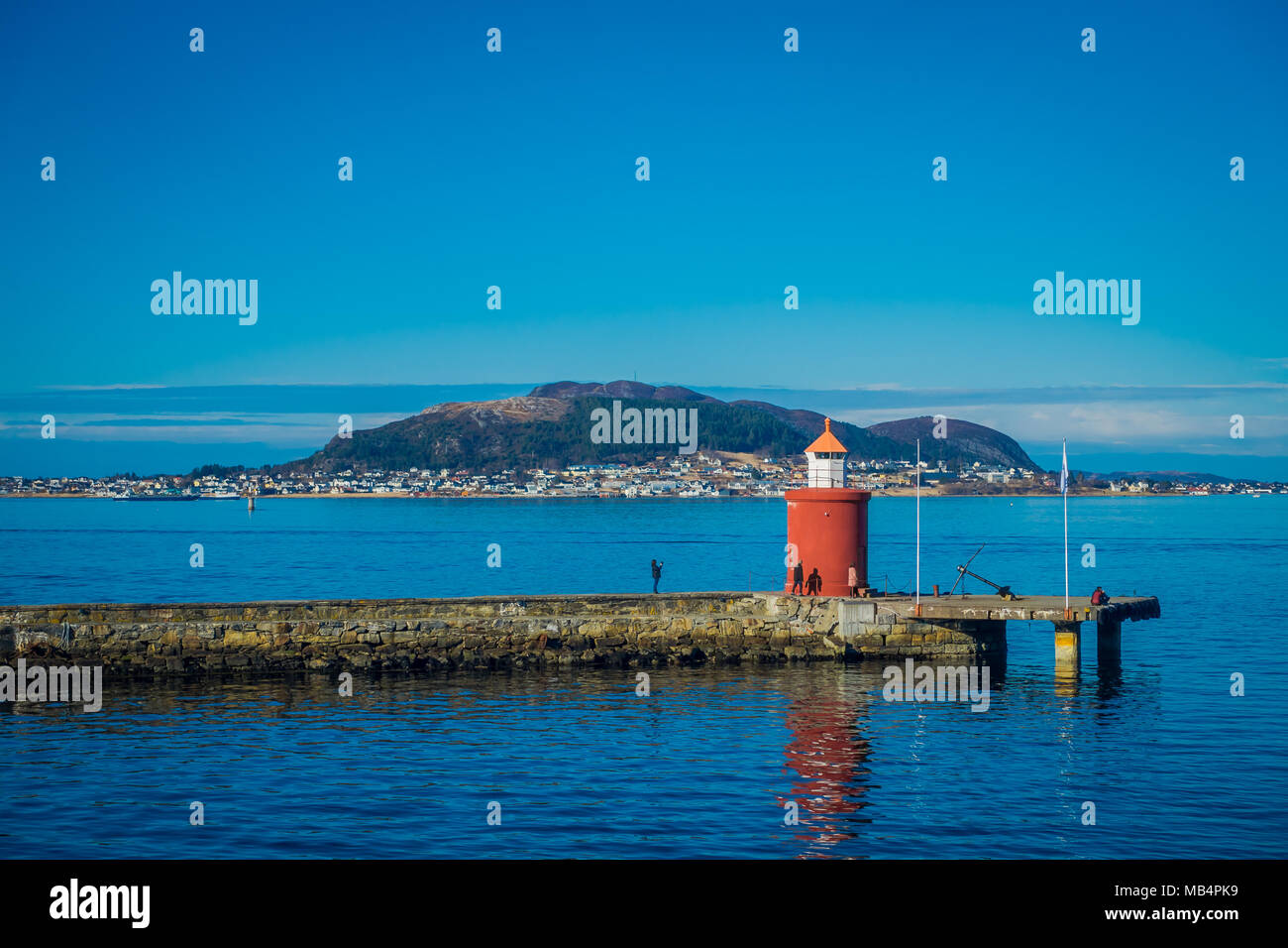 Lighthouse in Norwegian Sea near Alesund Stock Photo - Alamy