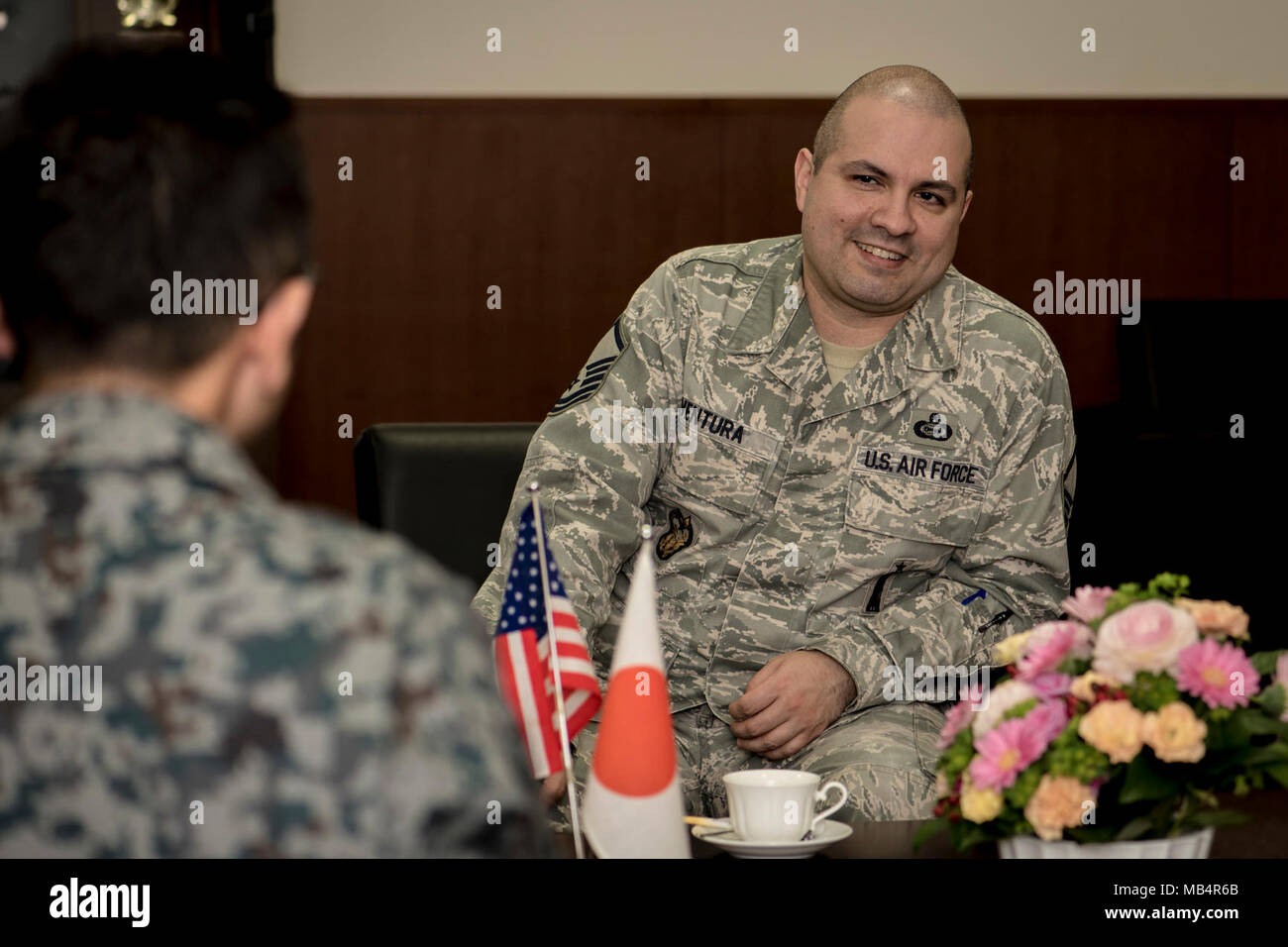 U.S. Air Force Master Sgt. Cesar Ventura, right, a 35th Fighter Wing ...