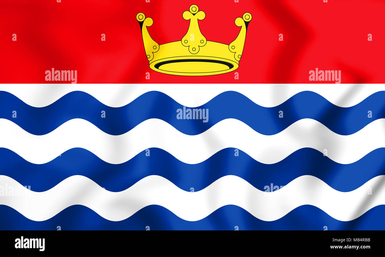 3D Flag of Greater London Region, England. 3D Illustration Stock Photo ...