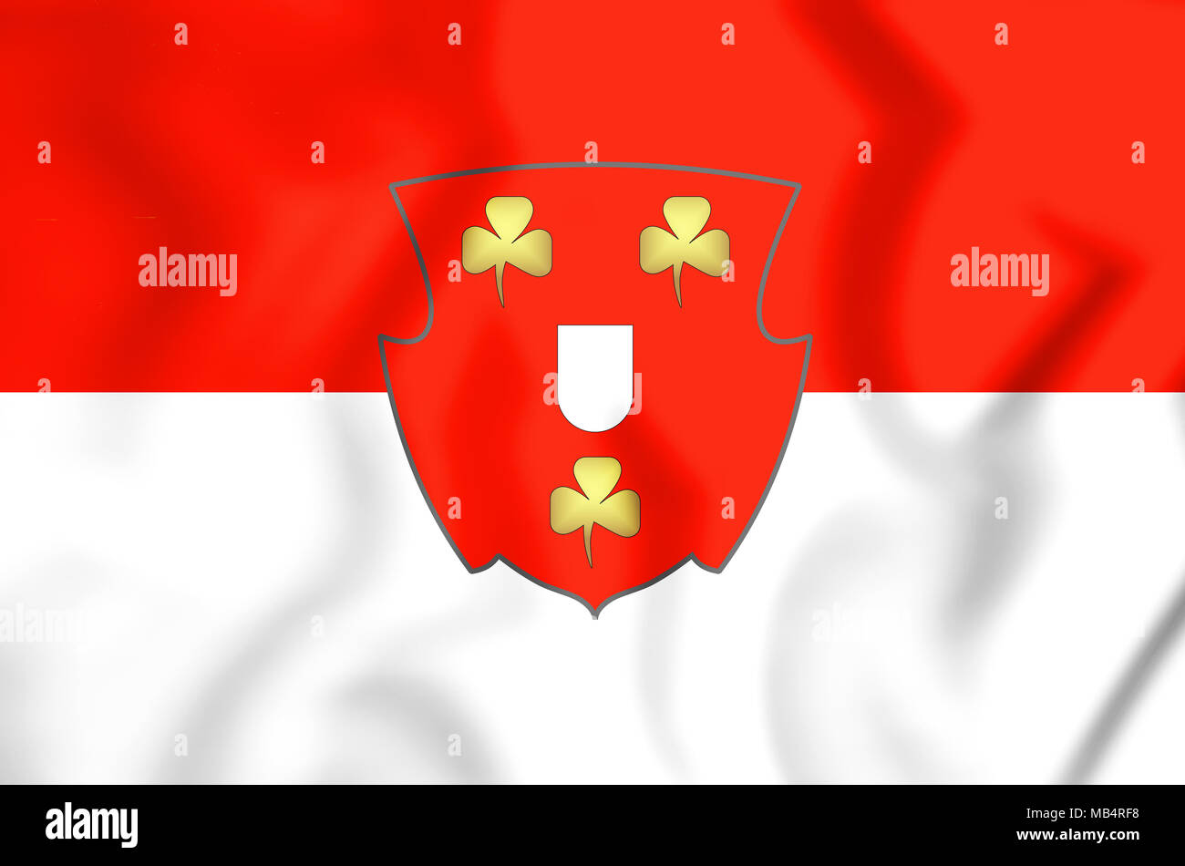 3D Flag of Kleve (North Rhine-Westphalia), Germany. 3D Illustration ...