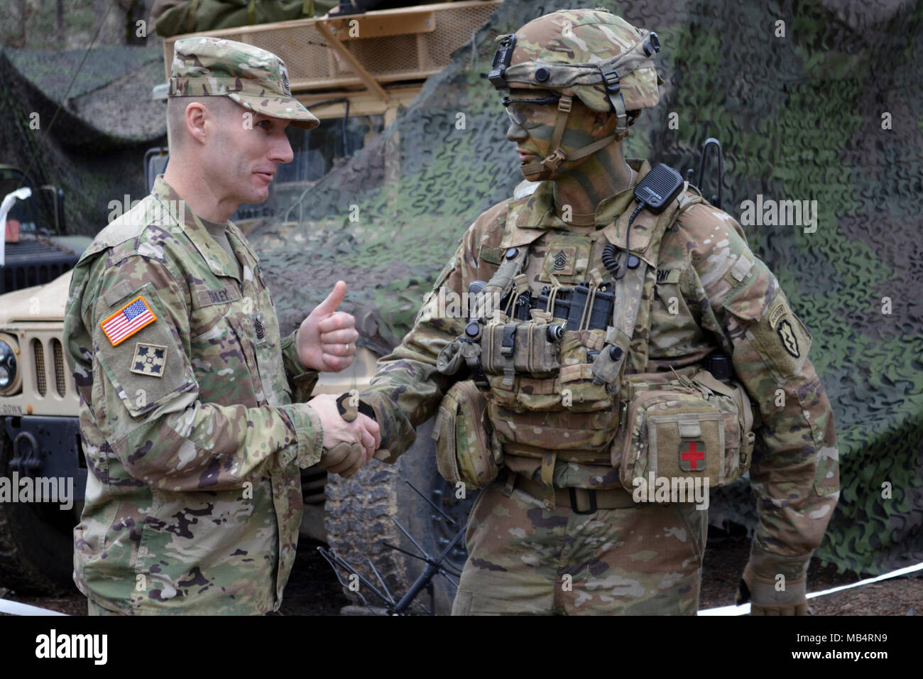 Command Sgt. Maj. Michael Spear (right), senior enlisted advisor, 3rd ...