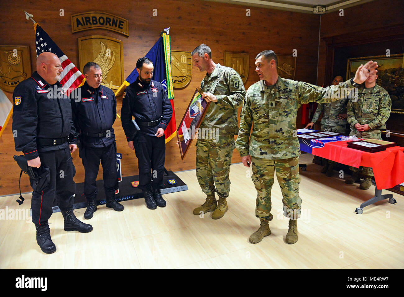 From right, U.S. Army Command Sgt. Maj. Franklin Velez of the 173rd ...