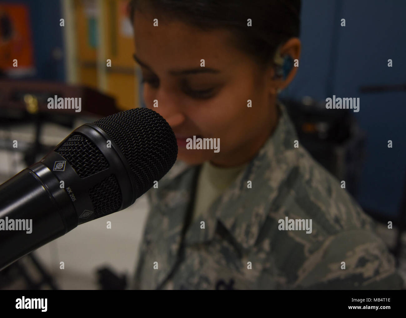 Tech. Sgt. Nalani Quintello, Max Impact singer, prepares to sing for ...