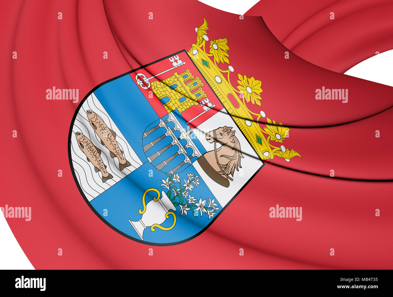 3D Flag of Segovia Province, Spain. 3D Illustration Stock Photo - Alamy