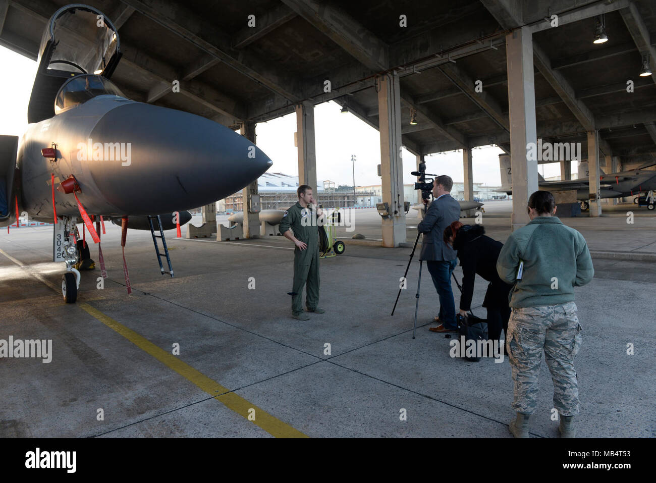 Jef Martin, Defense News reporter, prepares to interview U.S. Air Force ...