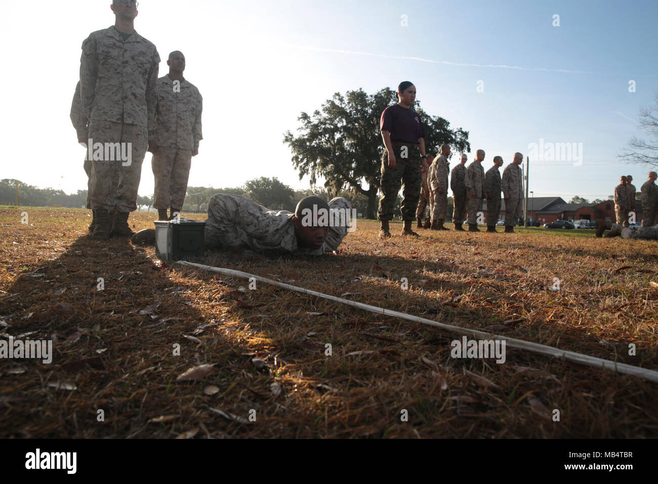 U.S. Marine Corps Rct. Reginold Sutton-Smith with platoon 3018, Mike ...