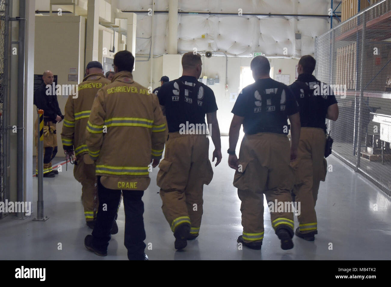 Schriever Air Force Base firefighters prepare for an exercise at ...