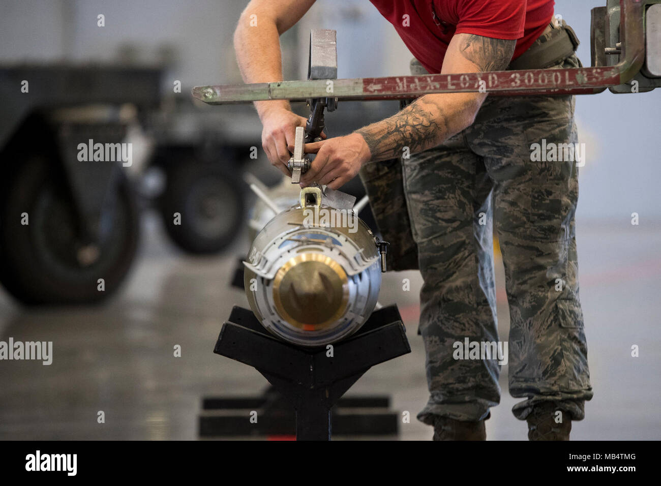Senior Airman Monte Ward, 96th Aircraft Maintenance Unit crew member ...