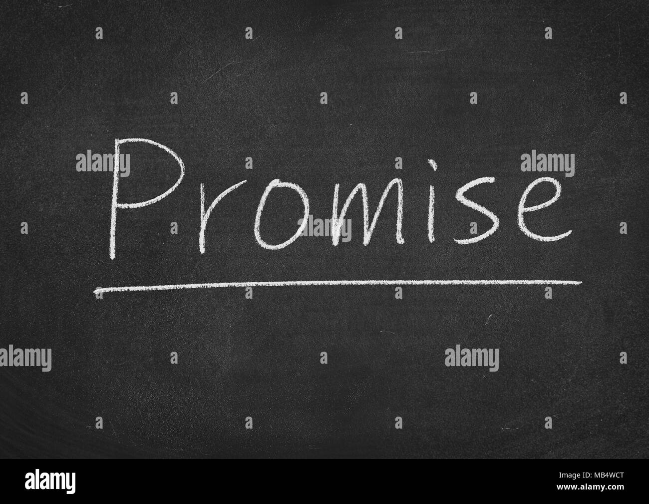 promise concept word on a blackboard background Stock Photo - Alamy