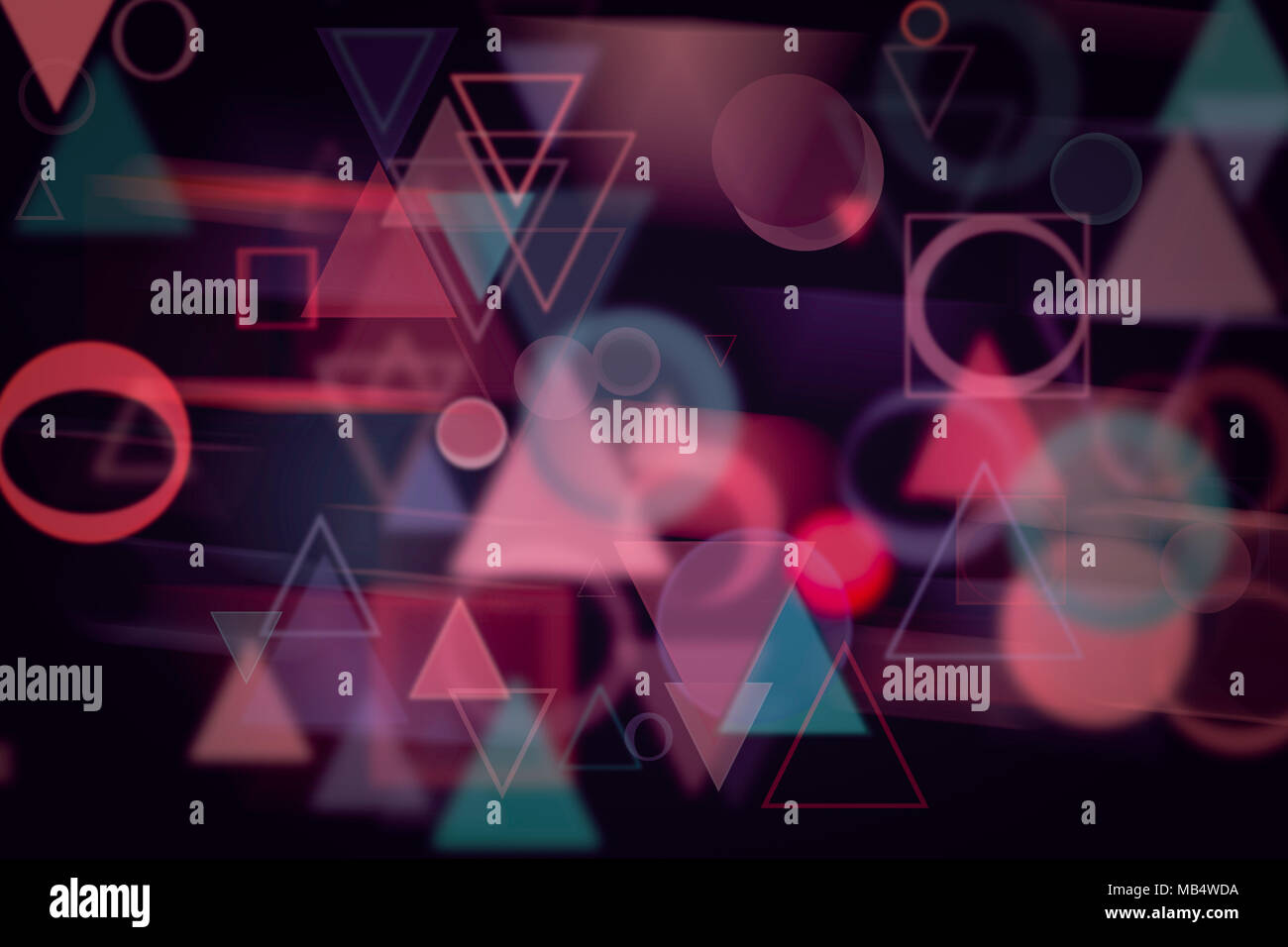 Random circle, square, rectangle & triangle shape, digital generative ...