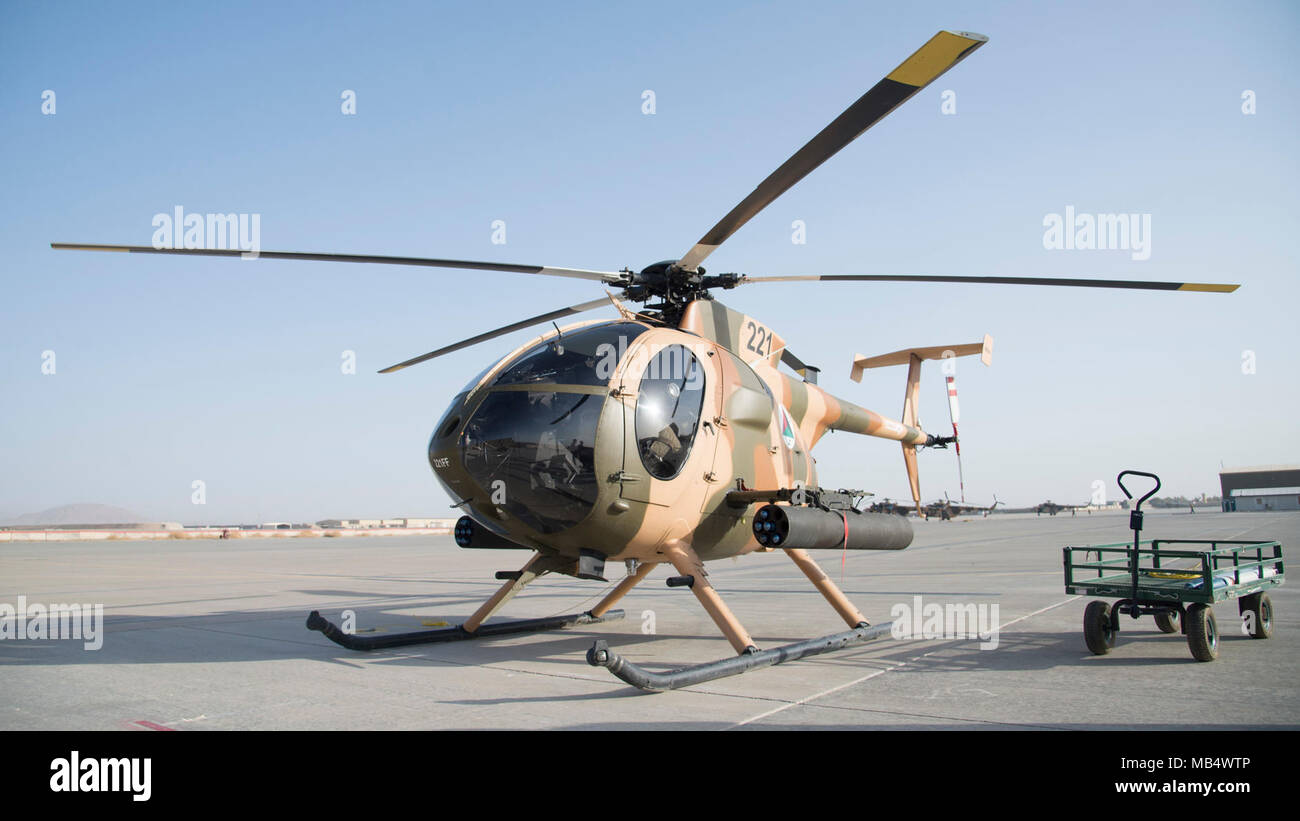 An Afghan Air Force MD-530 February 18, 2018, at Kandahar Air Wing ...
