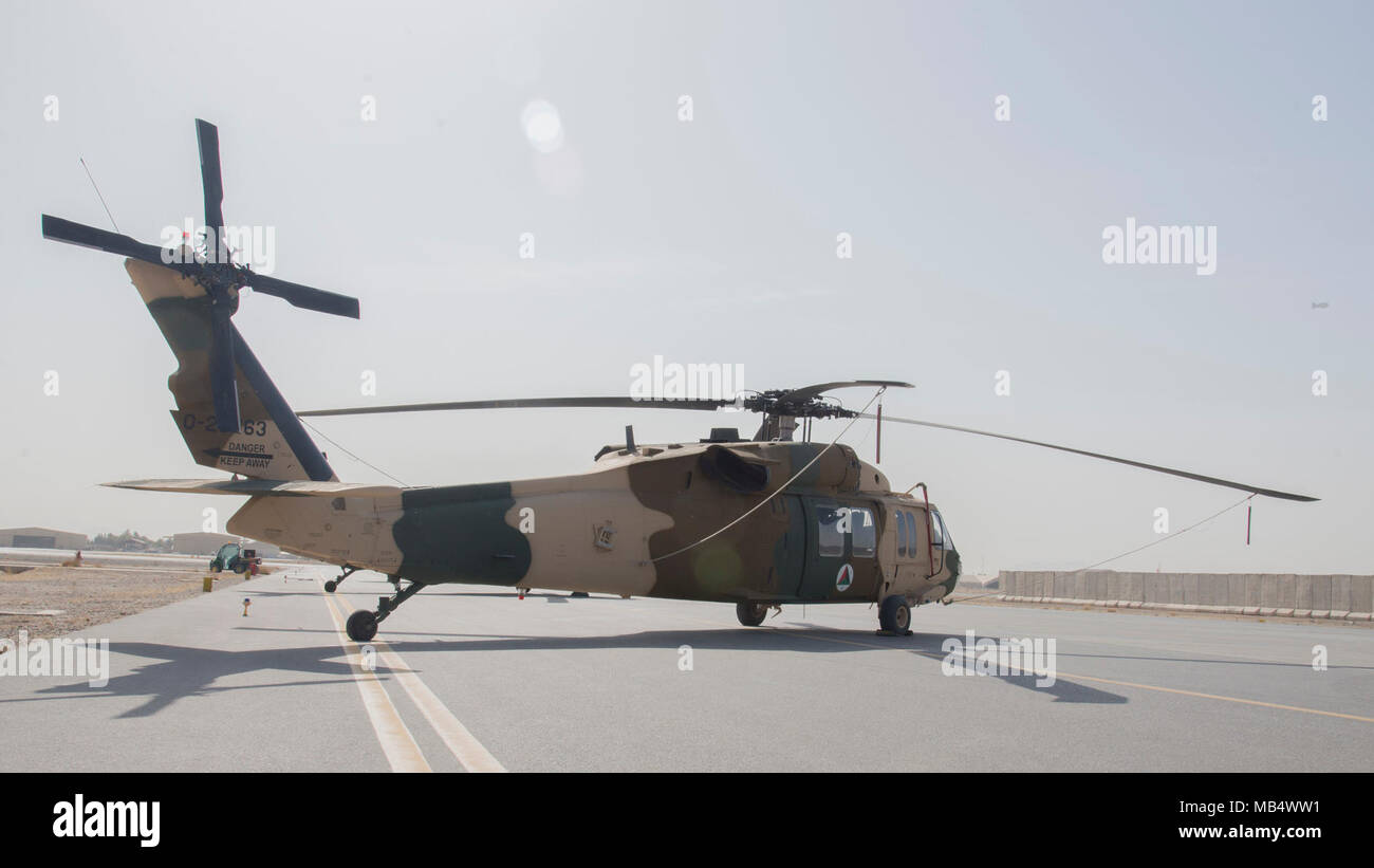 An Afghan Air Force UH-60 February 18, 2018, at Kandahar Air Wing ...