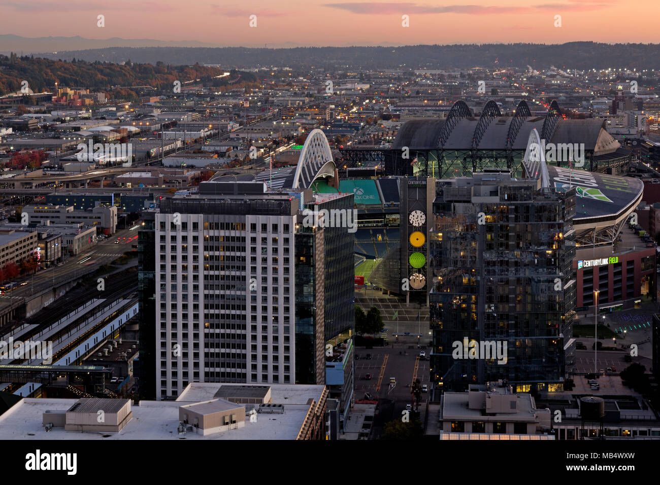 WASHINGTON - CenturyLink Field and SafeCo Field in the Stadium District ...