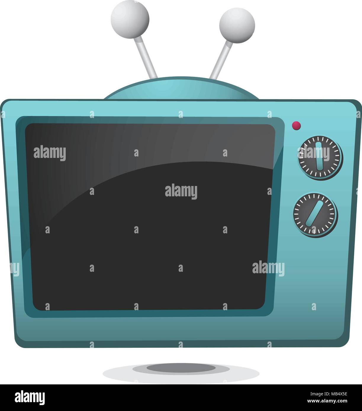 A retro-styled television with simple turning dials Stock Vector Image ...