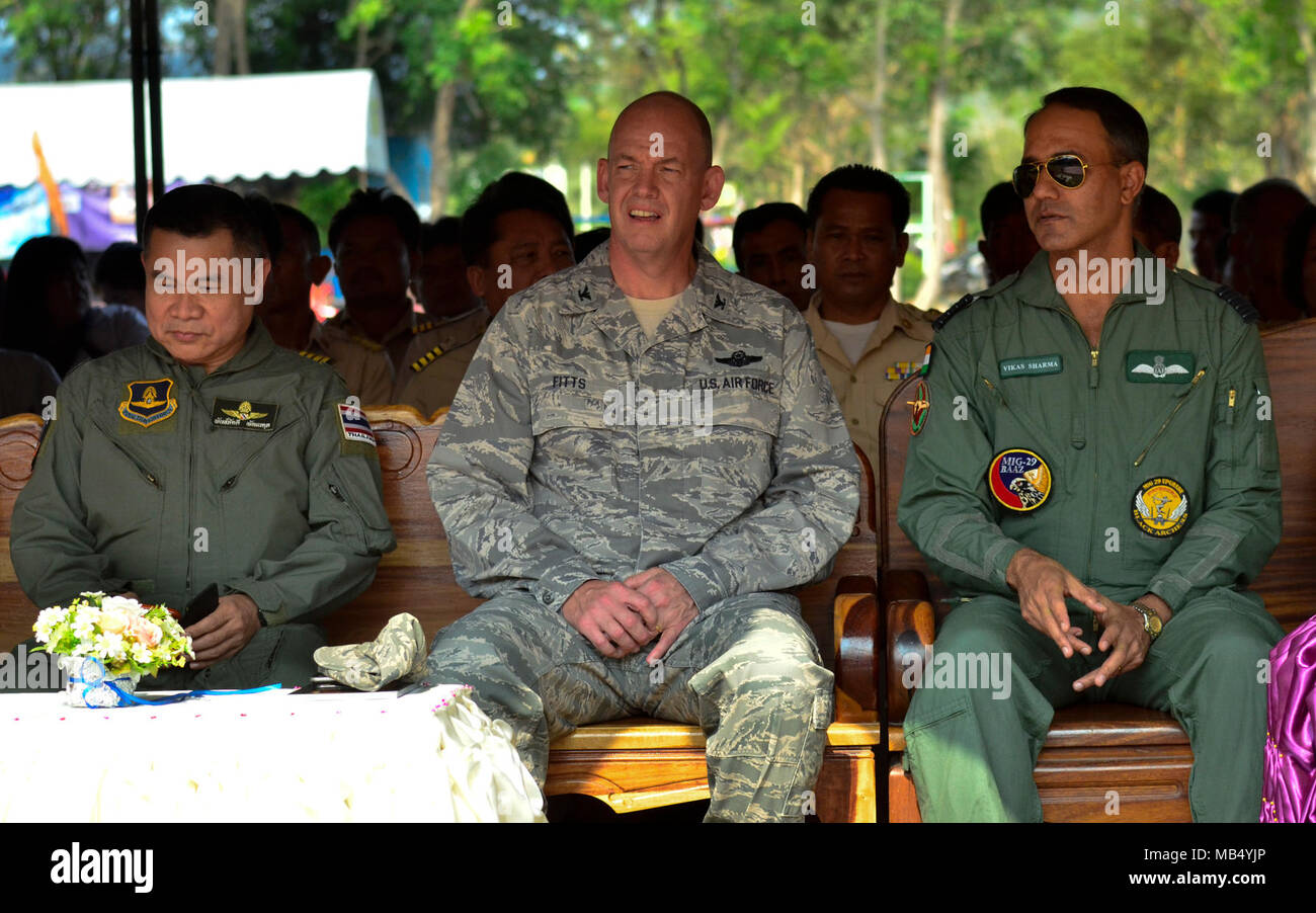 Air Vice Marshall Punpakdee Pattanakul, left, sits with Col. Albert ...