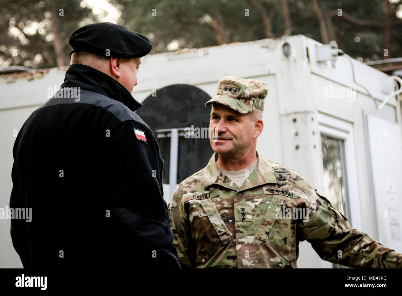 Polish Gen. Stanislaw Czosnek (left), commander of the Polish 11th ...