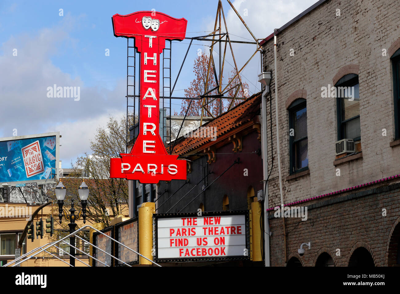 Paris Theatre marquee in Old Town Portland, Oregon Stock Photo - Alamy